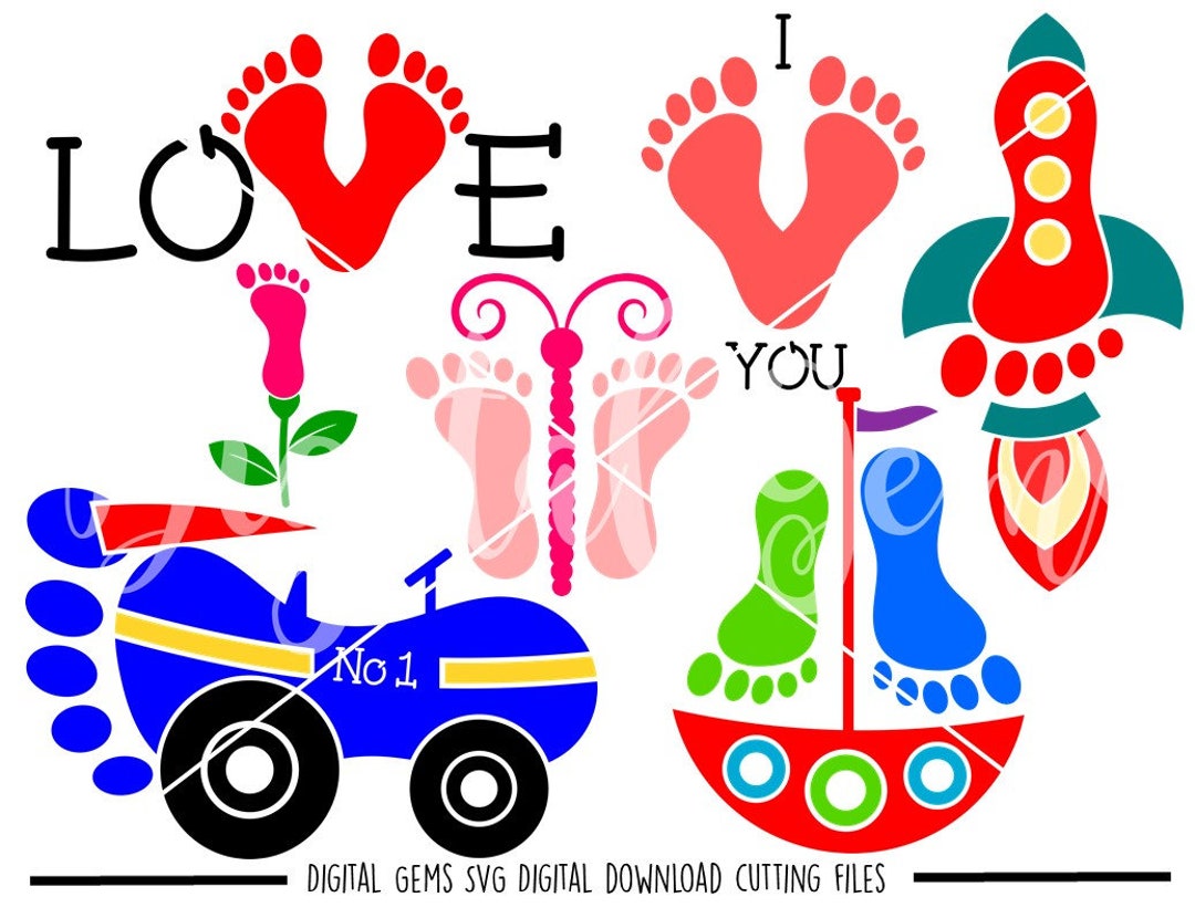 Footprint Designs. Svg / Dxf / Eps / Png Files. Download. Compatible ...