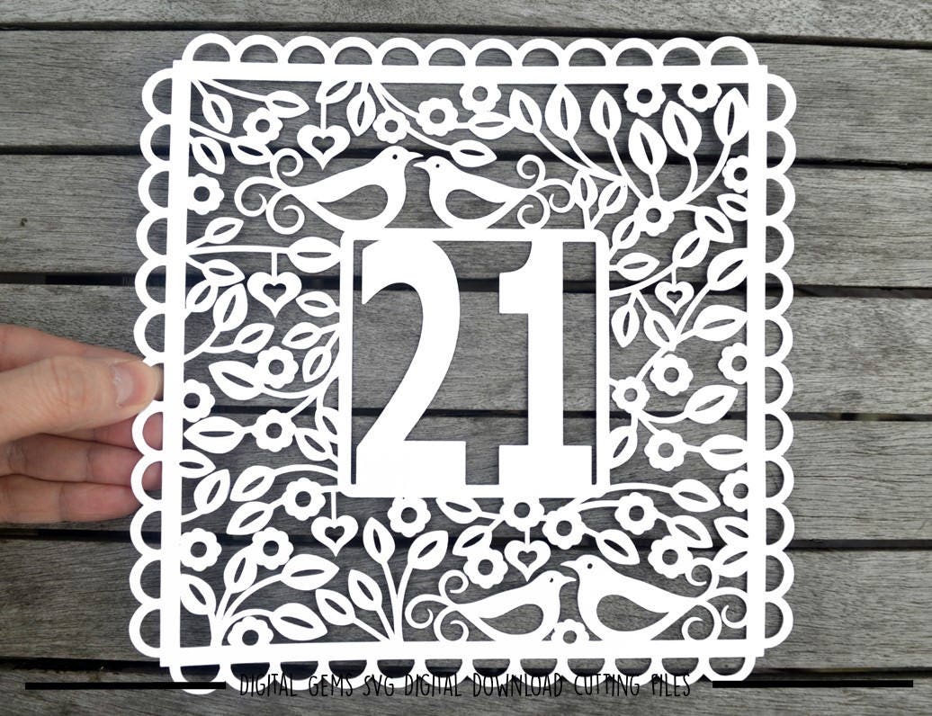 Number 21 Paper Cut Svg / Dxf / Eps / Files and Pdf / Png - Etsy Canada