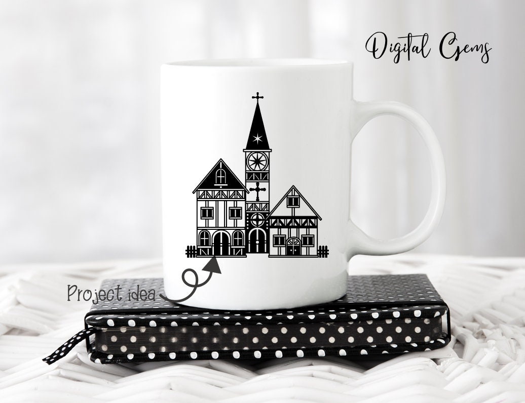 Church Paper Cut Design. Svg / Dxf / Eps / Png Files and Pdf / | Etsy