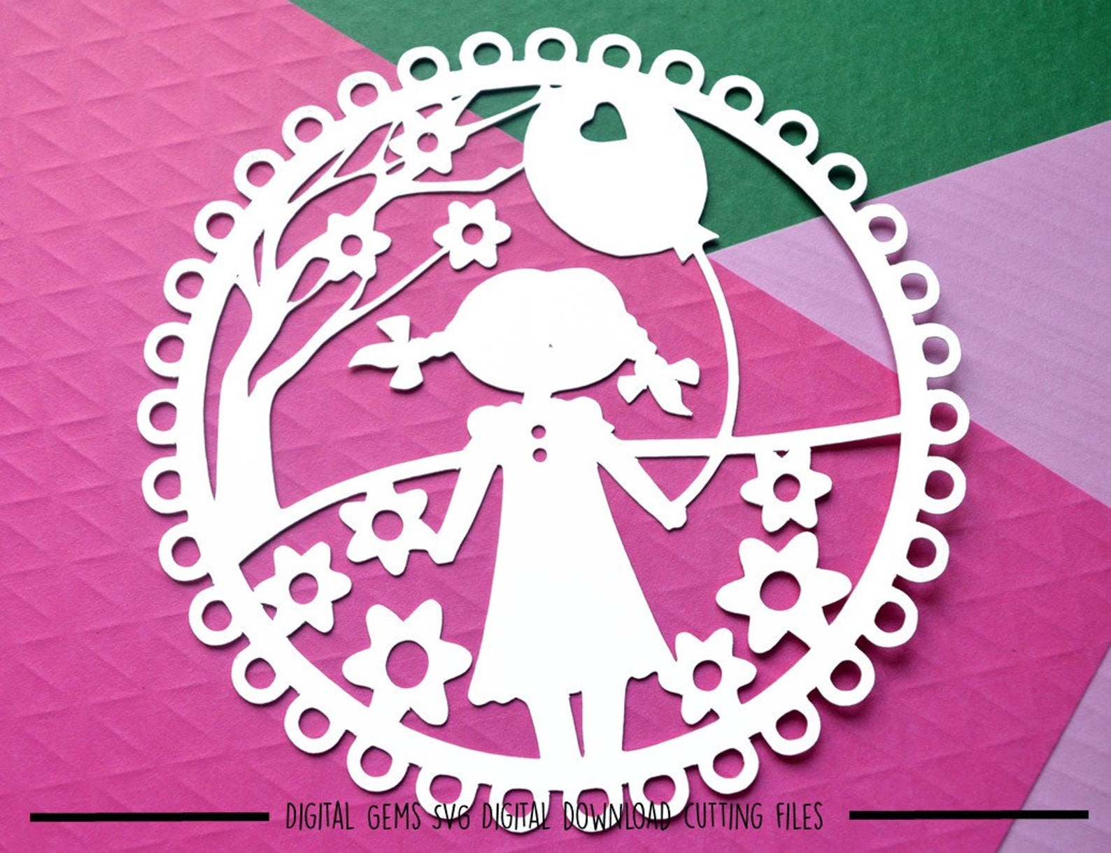 Girl Paper Cut Svg / Dxf / Eps Files and Pdf / Png Printable | Etsy