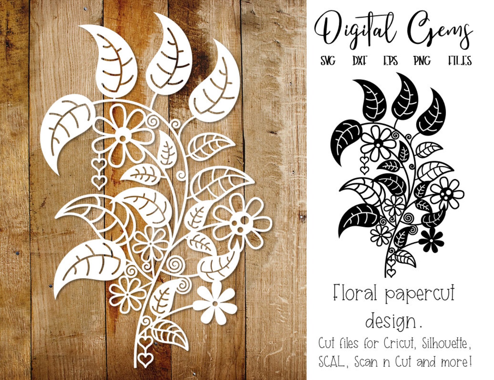 Flower Paper Cut Design. Svg / Dxf / Eps / Png Files and Pdf / Png ...