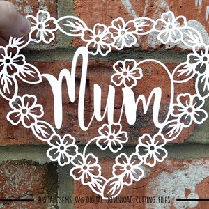 Mum Heart Paper Cut Svg / Dxf / Eps Files and Pdf / Png Printable ...