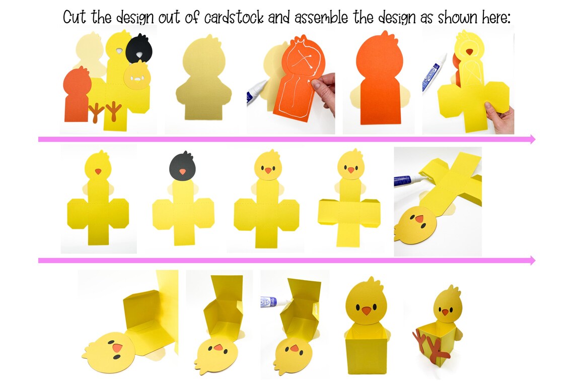 Chick Belly Box SVG: Paper Craft Template (digital Download) - Etsy