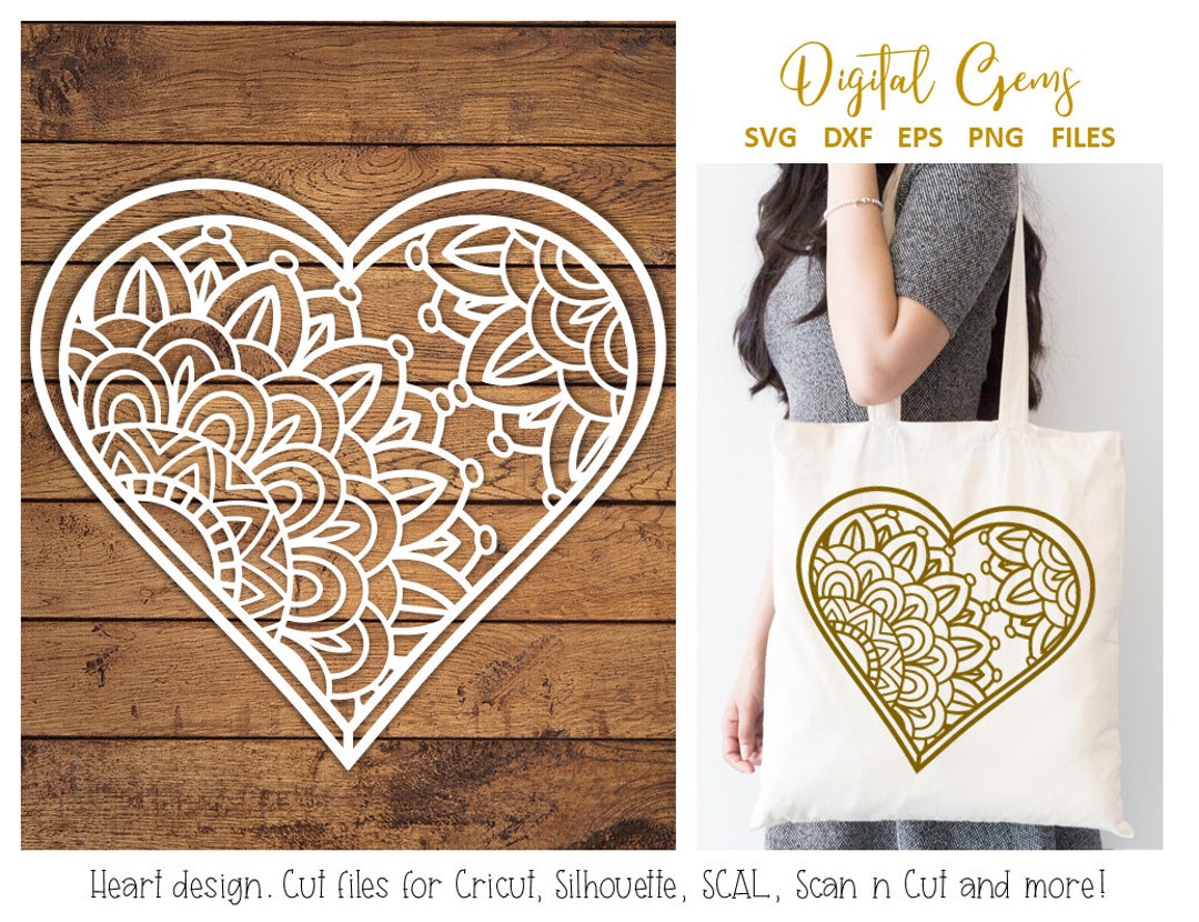 Heart Paper Cut Design. Svg / Dxf / Eps Files and Pdf / Png Printable ...