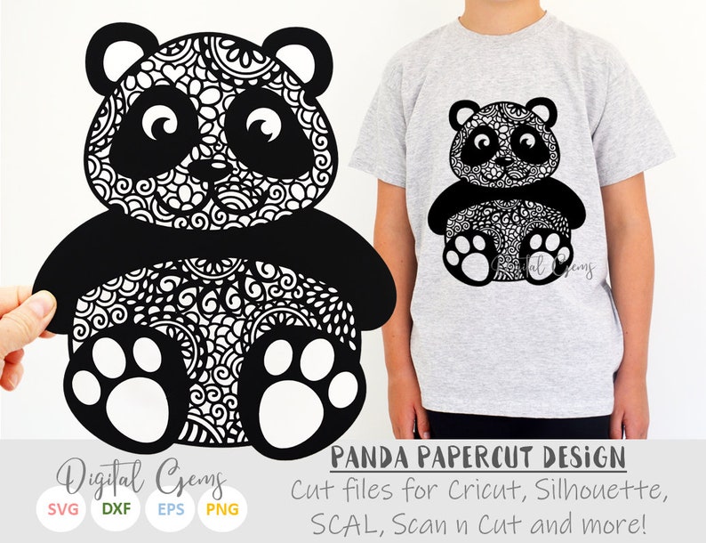 Panda Paper Cut Svg / Dxf / Eps / Files and Pdf / Png Printable ...