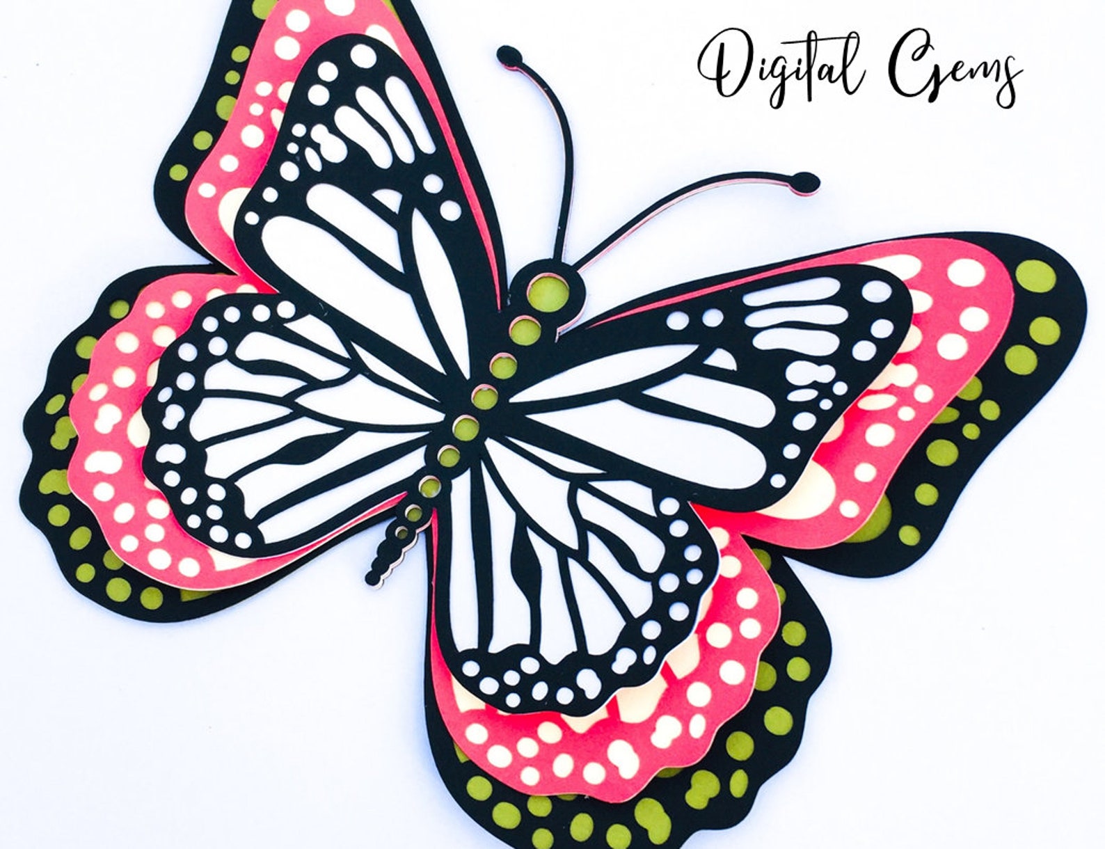 3D Butterfly Svg / Dxf / Eps / Png Files. Digital Download. Compatible ...