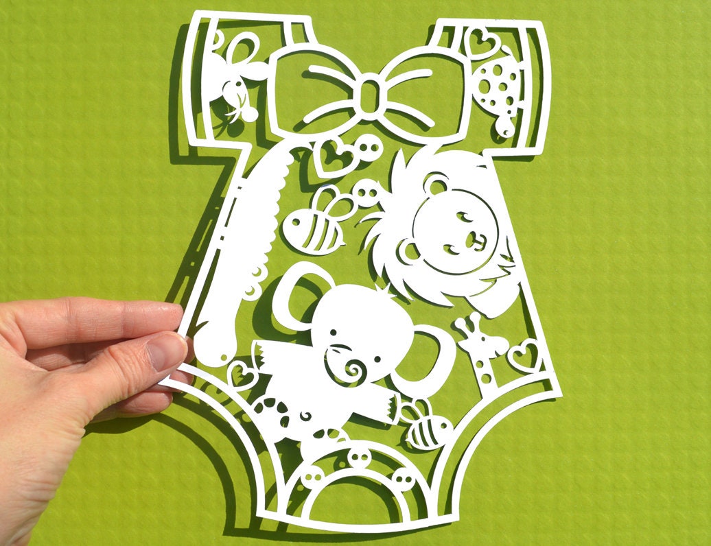 New baby paper cut bundle. svg / dxf / eps / files and pdf / | Etsy