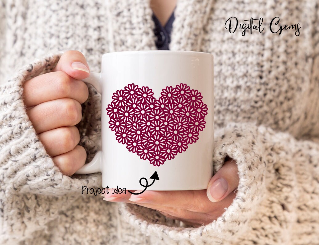 Heart Design, Svg / Dxf / Eps / Png Files. Digital Download. Compatible ...
