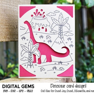 Dinosaur Insert Card Design. Digital Download, Cricut Joy / Cricut ...
