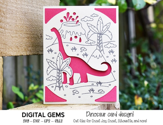 Dinosaur Insert Card Design. Digital Download Cricut Joy / - Etsy UK