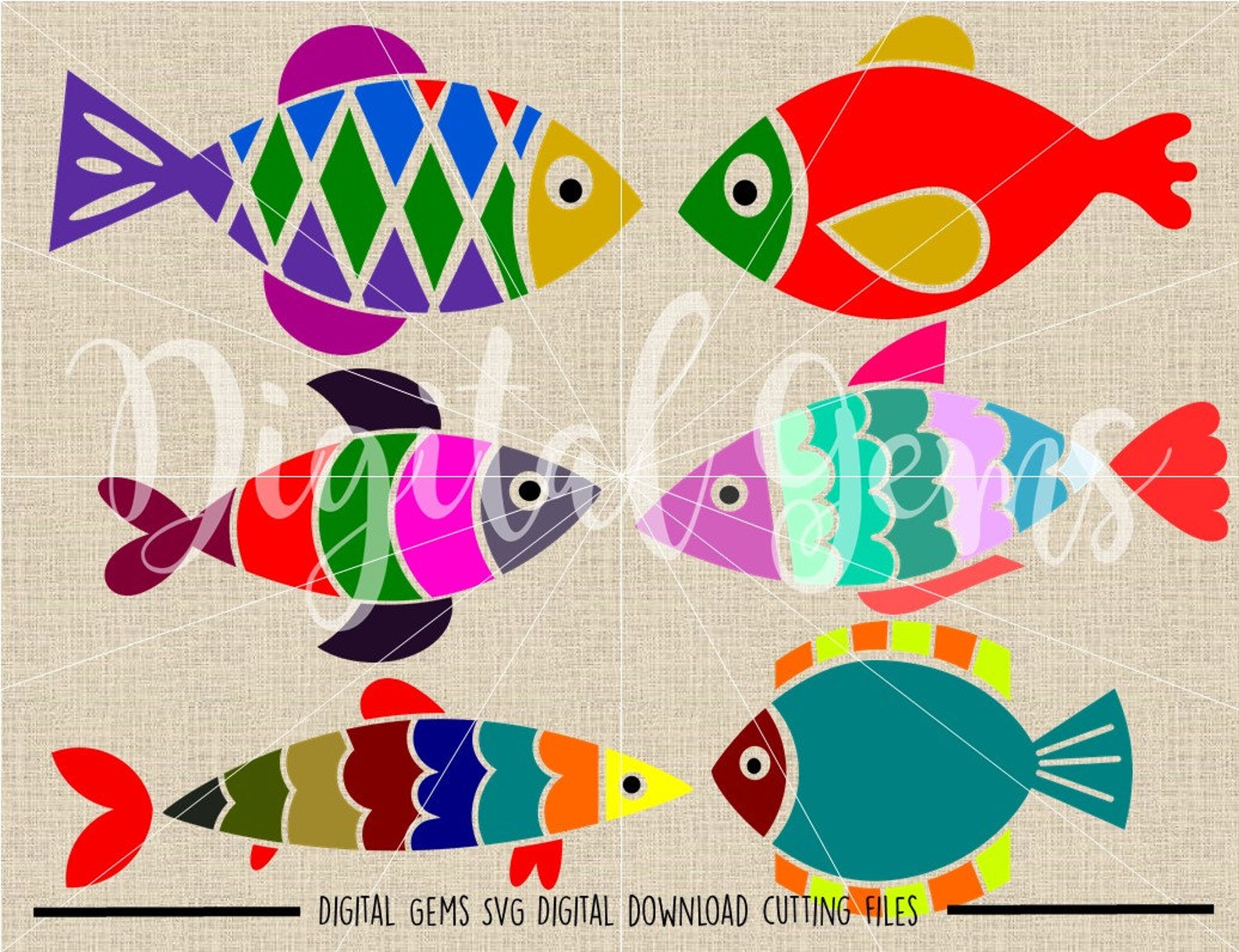 Fish Svg / Dxf / Eps / Png Files. Compatible With Silhouette, Cricut ...