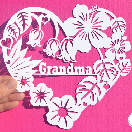 Grandma Flower Paper Cut Svg / Dxf / Eps / Files and Pdf / Png - Etsy