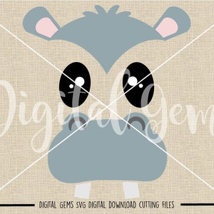 Hippo Face Svg / Dxf / Eps / Png Files. Digital Download. Compatible ...