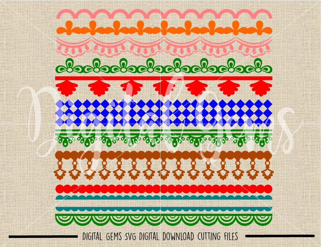 Patterned Borders Svg / Dxf / Eps / Png Files. Download. | Etsy