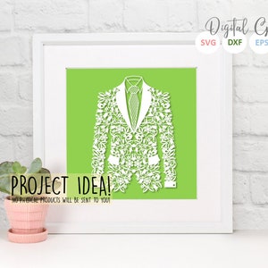 Wedding, Suit Jacket Paper Cut Design. Svg / Dxf / Eps Files and Pdf ...