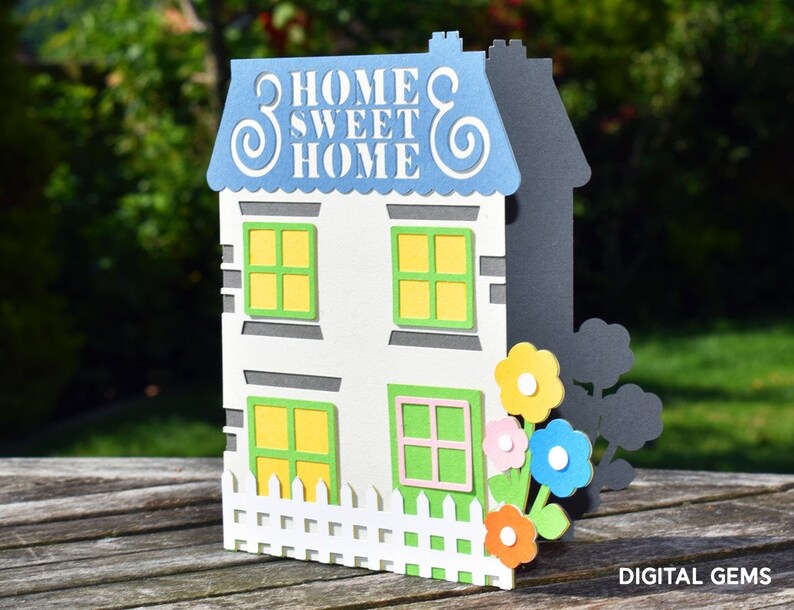 Home Sweet Home card design svg / dxf / eps files. Digital | Etsy