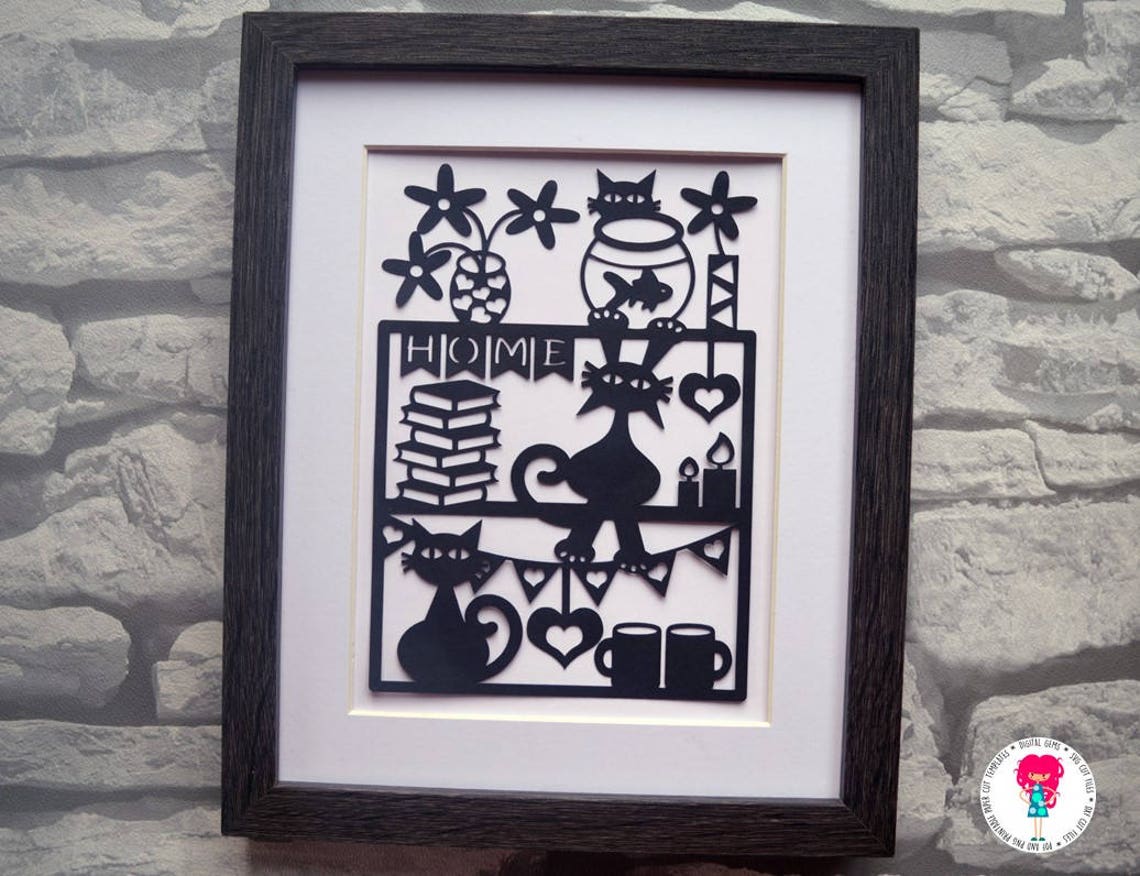 Cat Paper Cut Svg / Dxf / Eps / Files and Pdf / Png Printable | Etsy