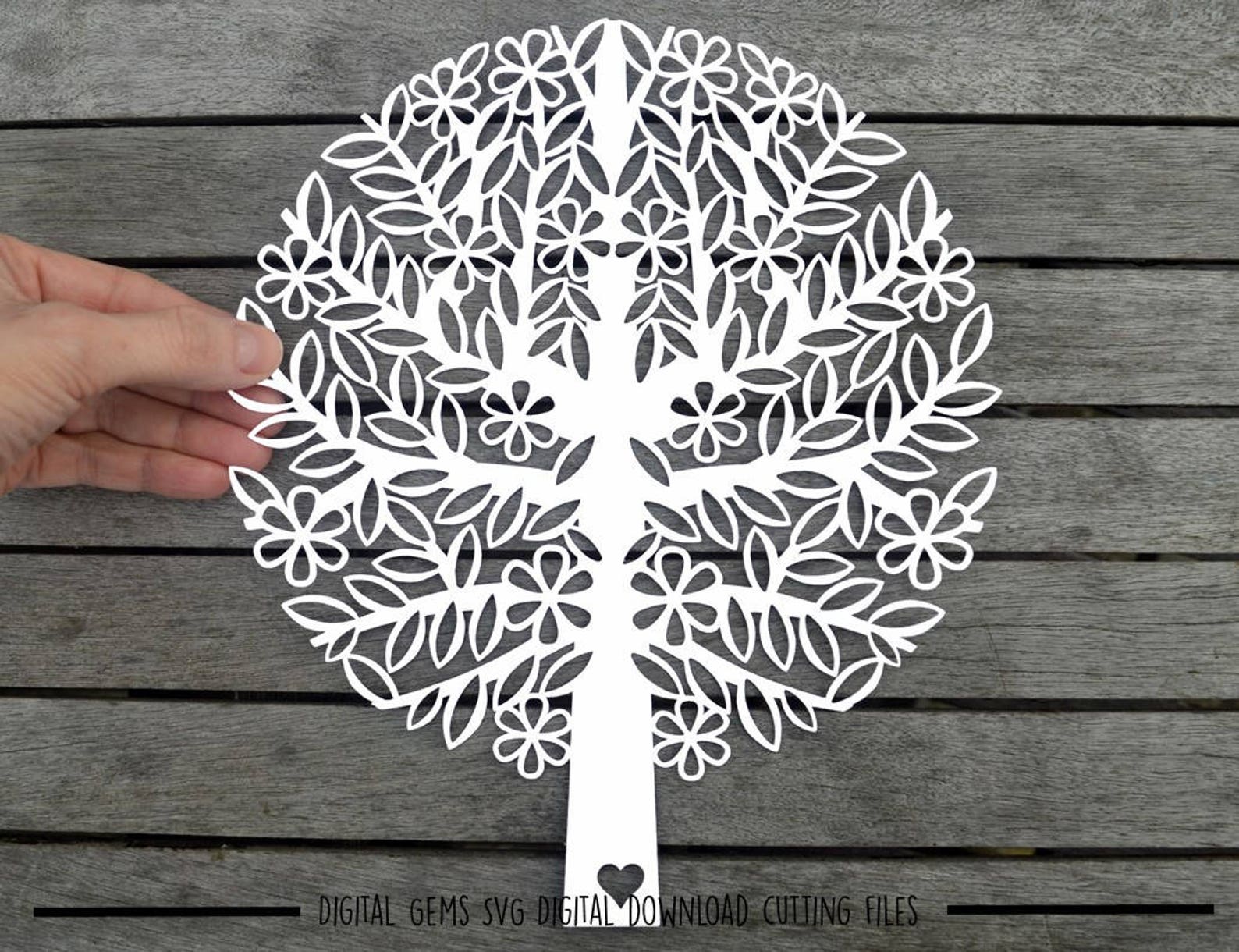 Tree Paper Cut Svg / Dxf / Eps / Files and Pdf / Png Printable - Etsy