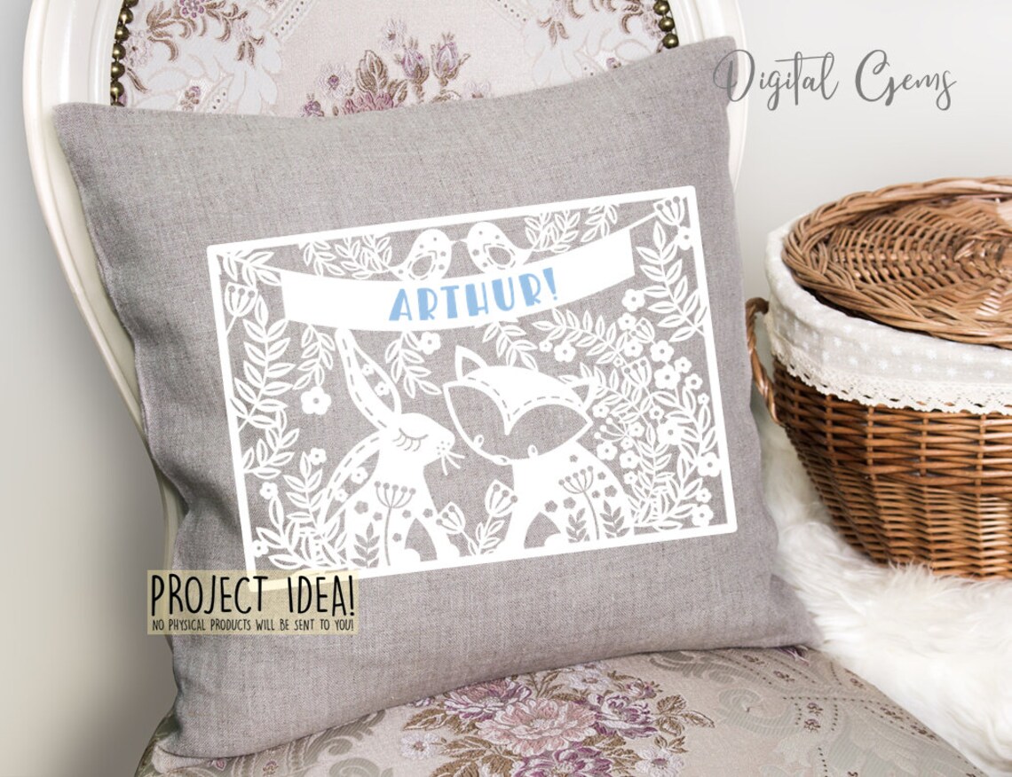 Rabbit and Fox Paper Cut Design. Svg / Dxf / Eps Files and Pdf | Etsy