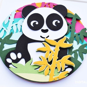 Panda, Layered Paper Design Svg / Dxf / Eps Files. Digital Download ...