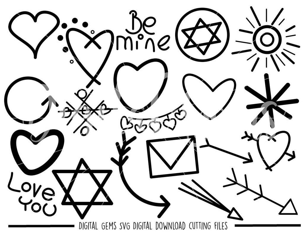 Hand Drawn Doodles Svg / Dxf / Eps / Png Files. Download. Compatible ...