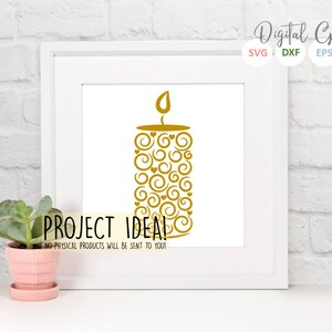 Candle With Swirls Svg / Dxf / Eps / Png Files. Digital Download ...