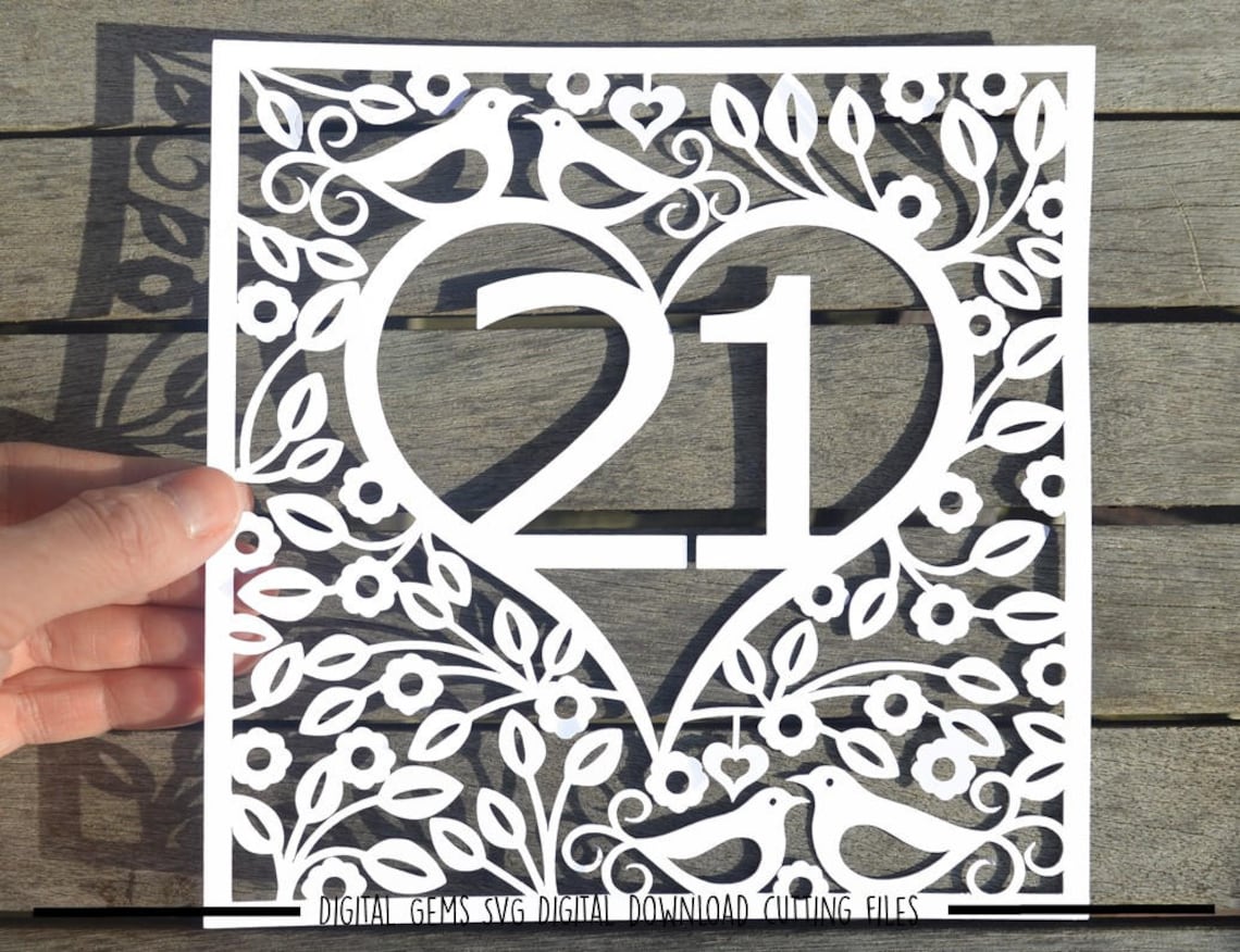 Number 21 Paper Cut Svg / Dxf / Eps / Files and Pdf / Png - Etsy