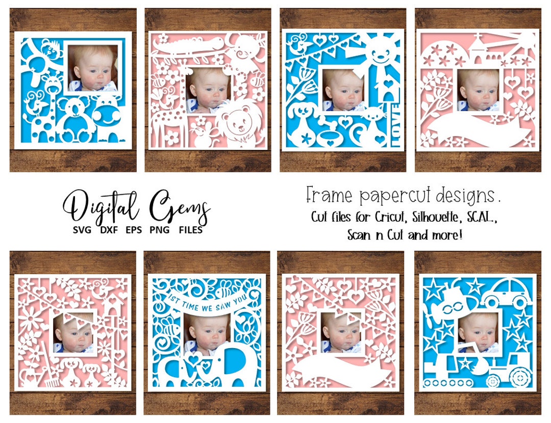Frame Paper Cut Design Bundle. Svg / Dxf / Eps / Png Files and Pdf ...
