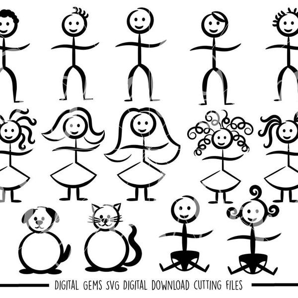Stick Figures Svg - Etsy