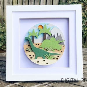 Dinosaur Shadow Box SVG | Digital Download. Works With Cricut Joy ...
