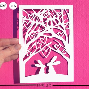 Rabbit Paper Cut Design - SVG, DXF, EPS Files & Pdf / Png Printable ...