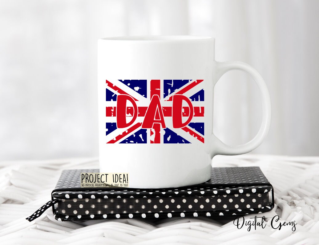 Union Jack Flag Dad Fathers day svg / dxf / eps / png files. | Etsy