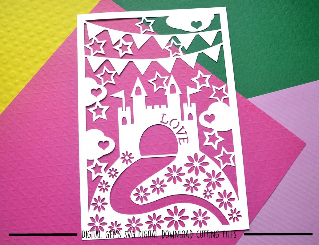 Castle Paper Cut Svg / Dxf / Eps / Files and Pdf / Png Printable ...