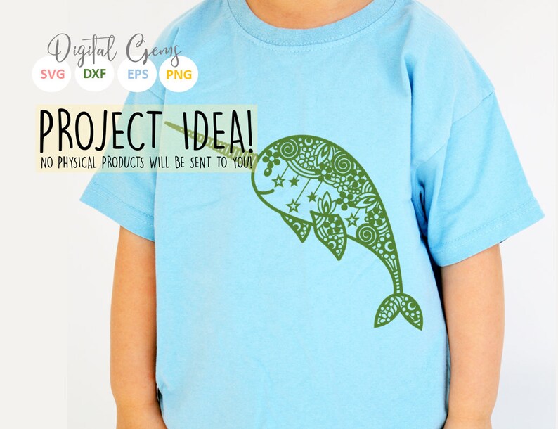 Zentangle Narwhal Paper Cut Svg / Dxf / Eps / Files and Pdf / Png ...