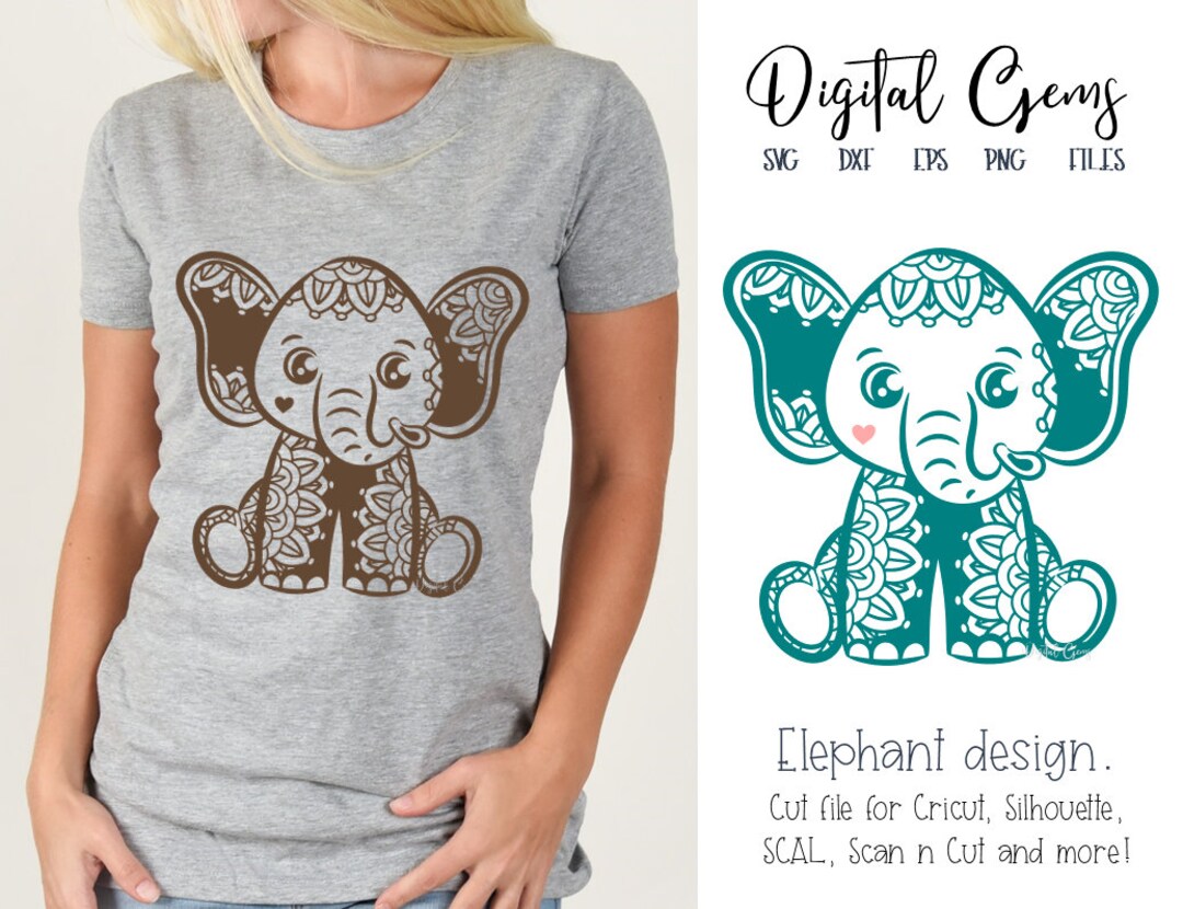 Elephant Svg / Dxf / Eps / Png Files. Digital Download. Works With ...