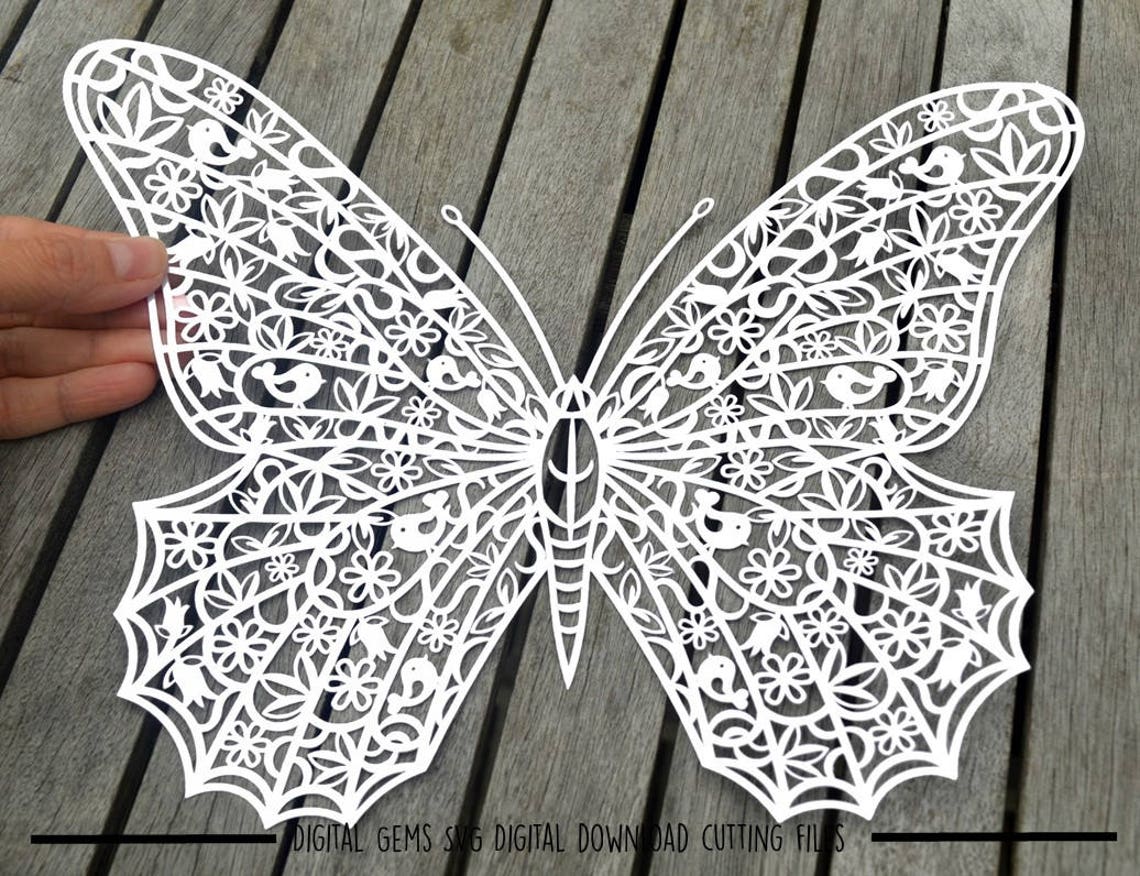 Butterfly Paper Cut Svg / Dxf / Eps Files and Pdf / Png Printable ...