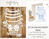 Hot Air Balloon Paper Cut Svg / Dxf / Eps / Files and Pdf / - Etsy