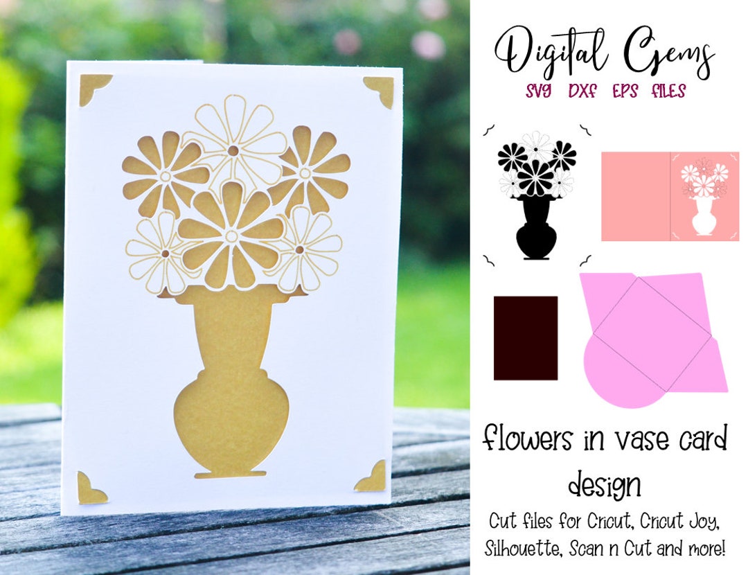 Flower Card! Svg / Dxf / Eps Files. Digital Download. Compatible With ...