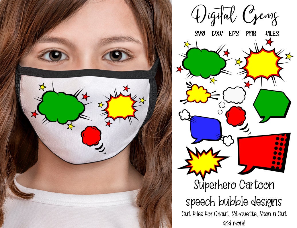 Superhero speech bubble designs. svg / dxf / eps / png files. | Etsy