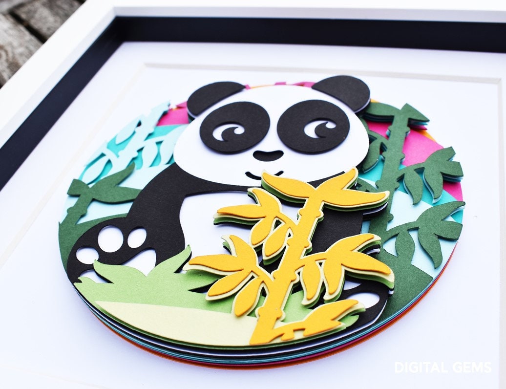 Panda Layered Paper Design Svg / Dxf / Eps Files. Digital - Etsy