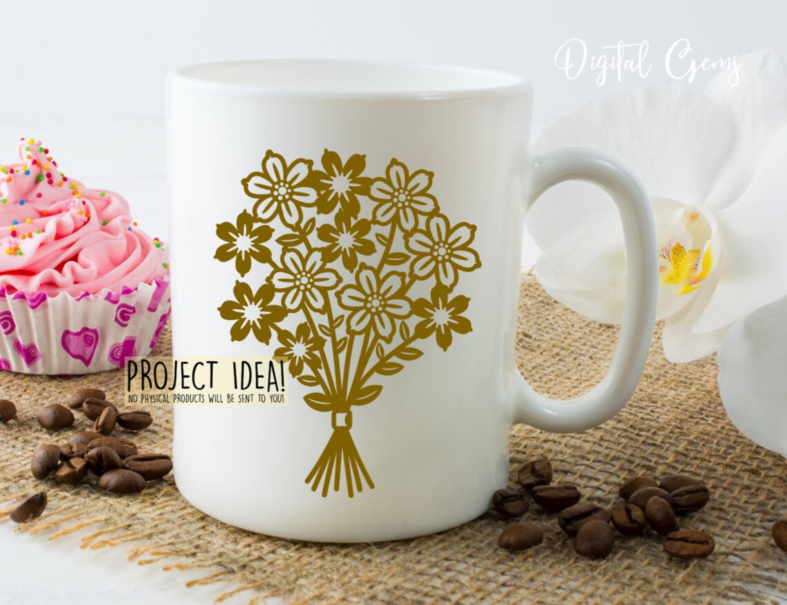 Flower Bouquet Paper Cut Design. Svg / Dxf / Eps Files and Pdf / Png ...