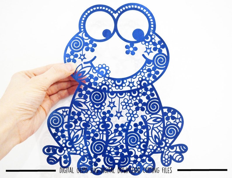 Zentangle Frog Paper Cut Svg / Dxf / Eps / Files and Pdf / Png | Etsy