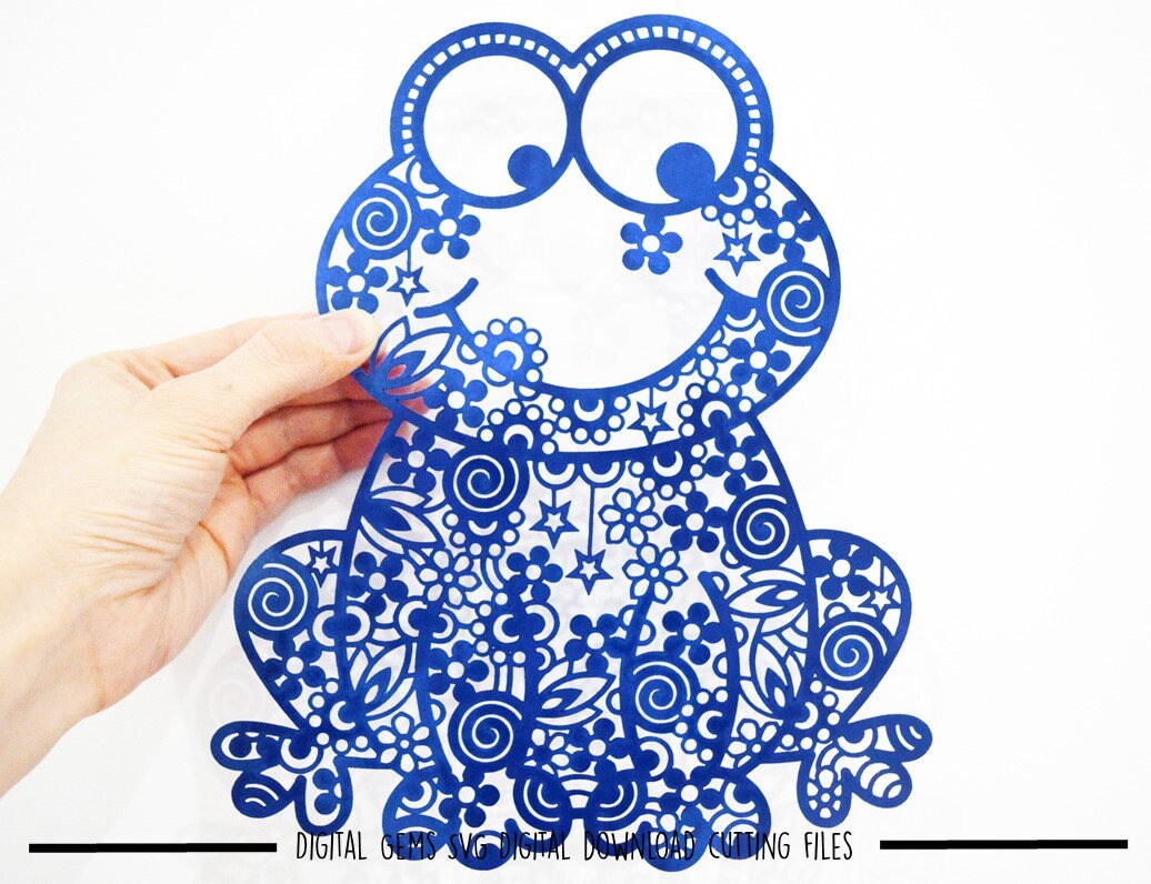 Zentangle Frog Paper Cut Svg / Dxf / Eps / Files and Pdf / Png | Etsy