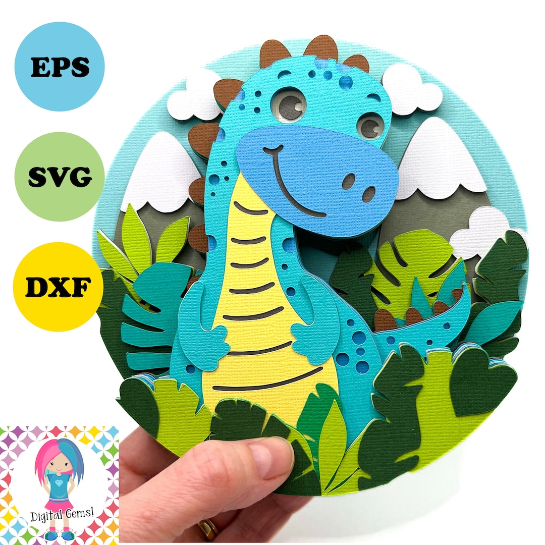 Dinosaur SVG | Shadowbox Design. Digital Download. Works With Cricut ...