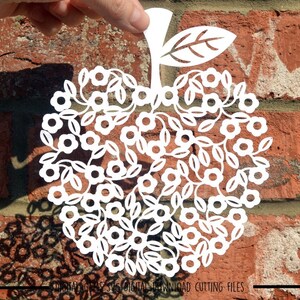 Apple Paper Cut Svg / Dxf / Eps Files and Pdf / Png Printable Templates ...