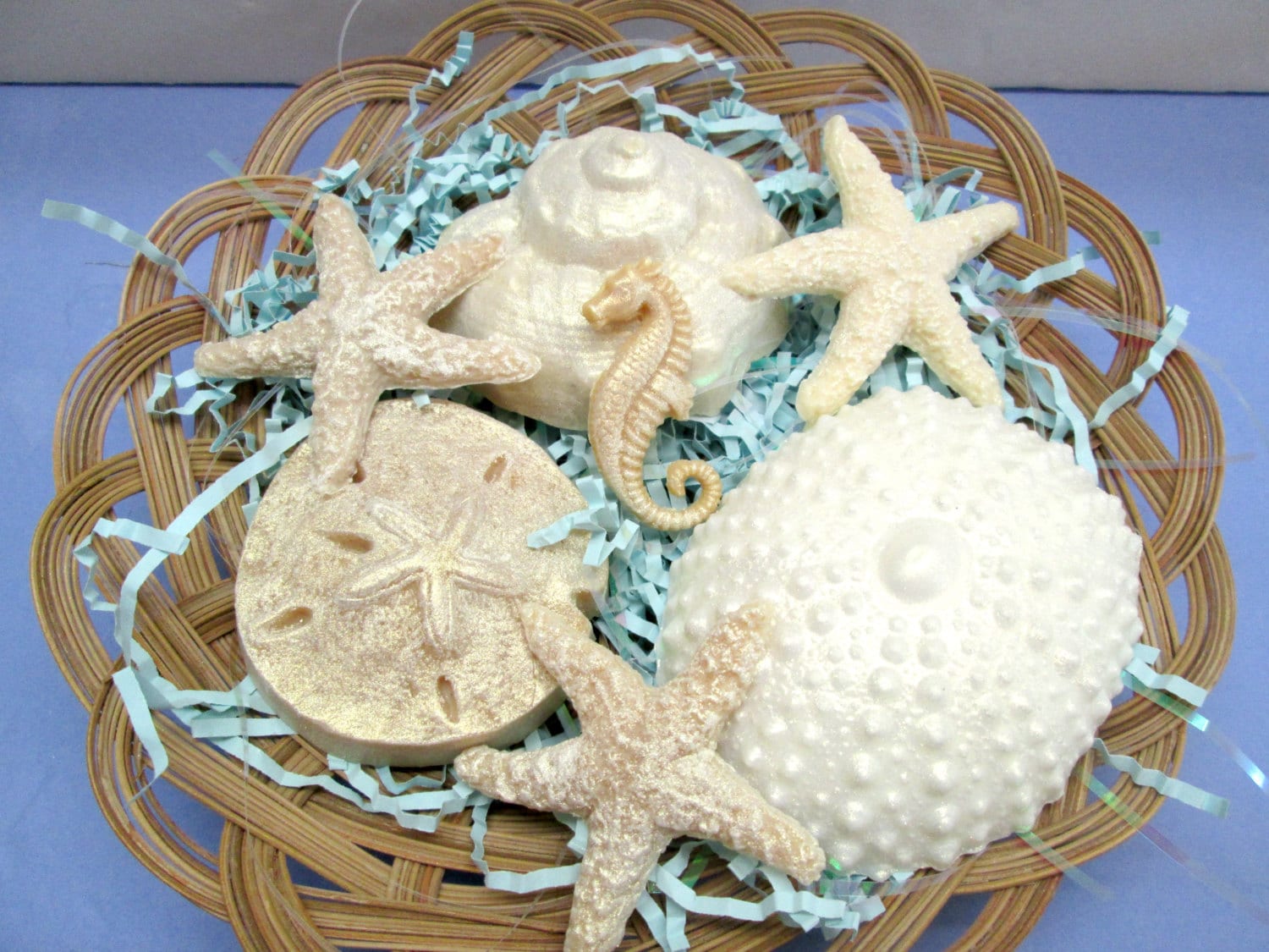 Gift Basket of Seashell Shaped Soaps for the Ocean Lover, Beach House ...