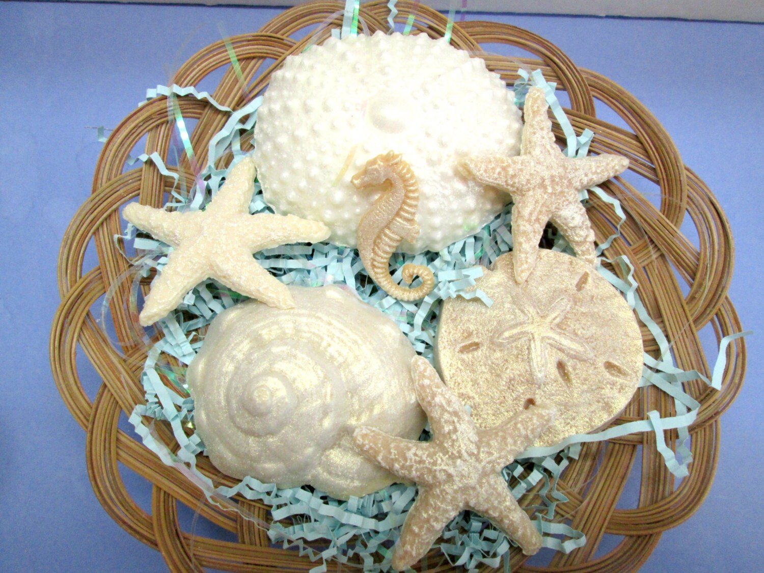 Gift Basket of Seashell Shaped Soaps for the Ocean Lover, Beach House ...