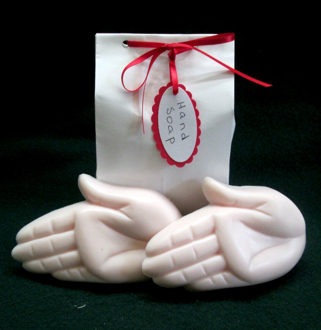HAND SOAP Two Hand Shaped Soaps in a Plain White Wrapper - Etsy