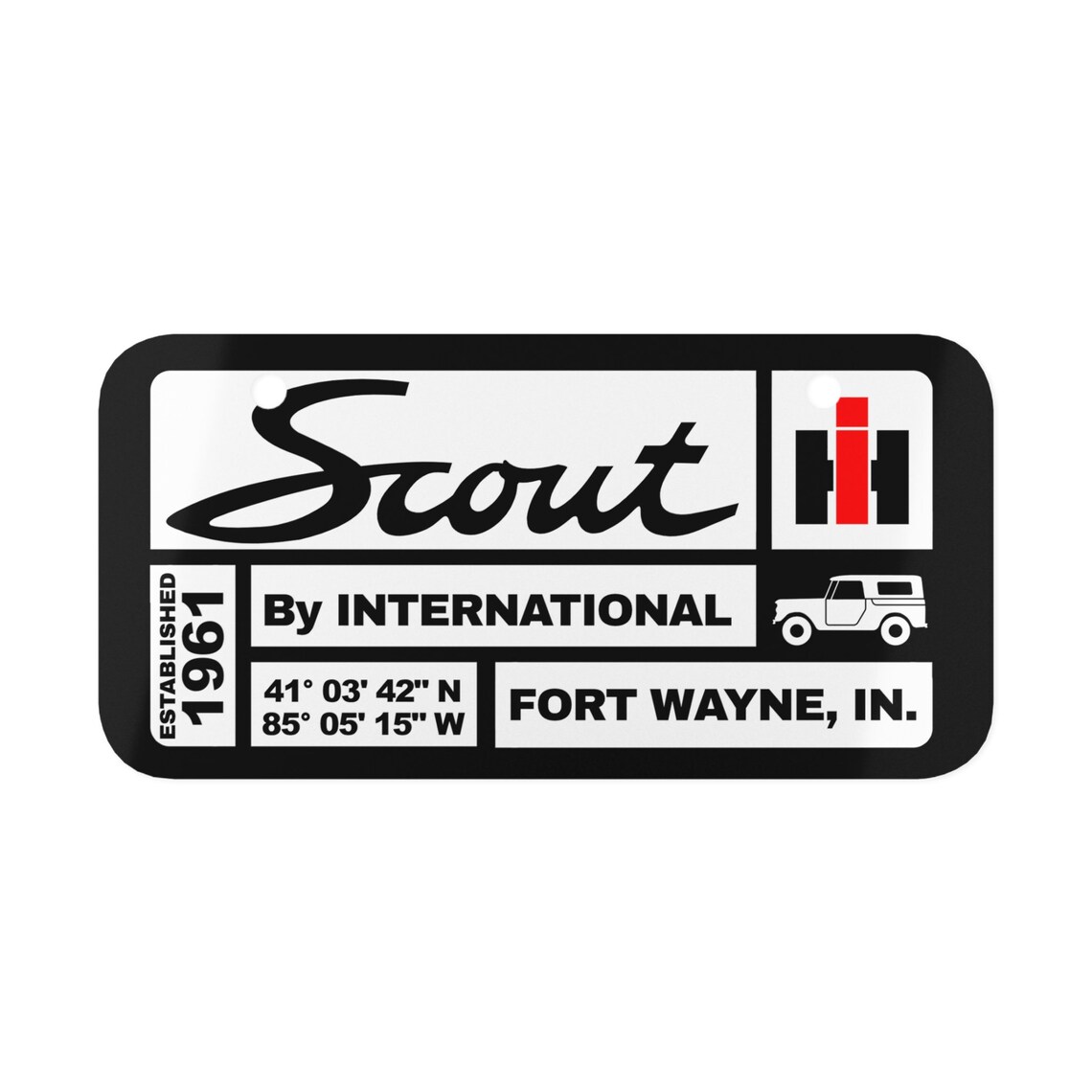 Scout Birthplace License Plate - IH Scout 80/800/2 - Birthday Gift ...