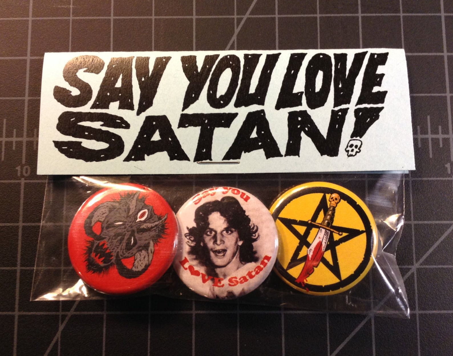 Say You Love Satan Button Pack Set of Three 1.25 - Etsy